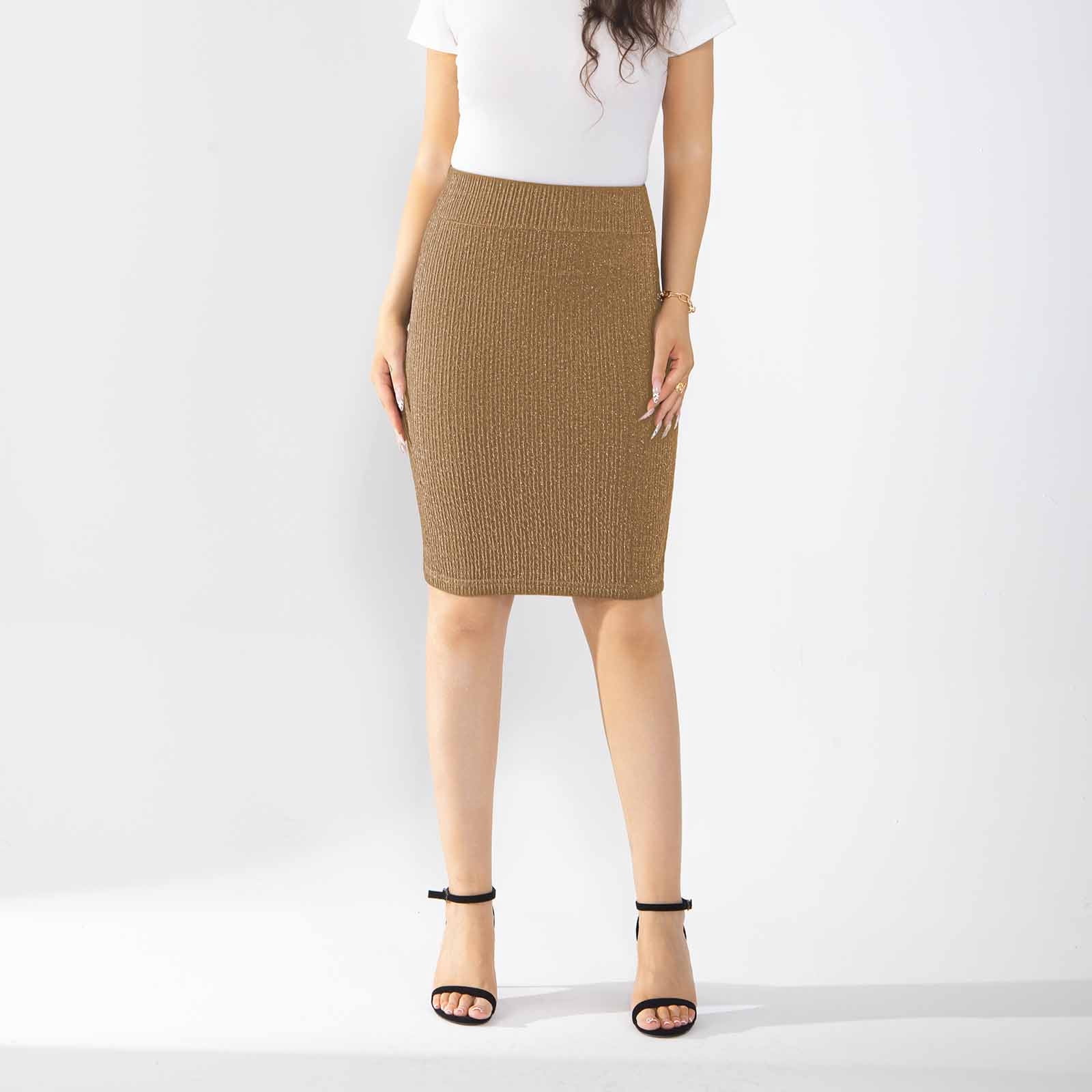 Aueoeo Women's Mini Skrits High Waist Elegant Hip Hugging Skirt Slim ...