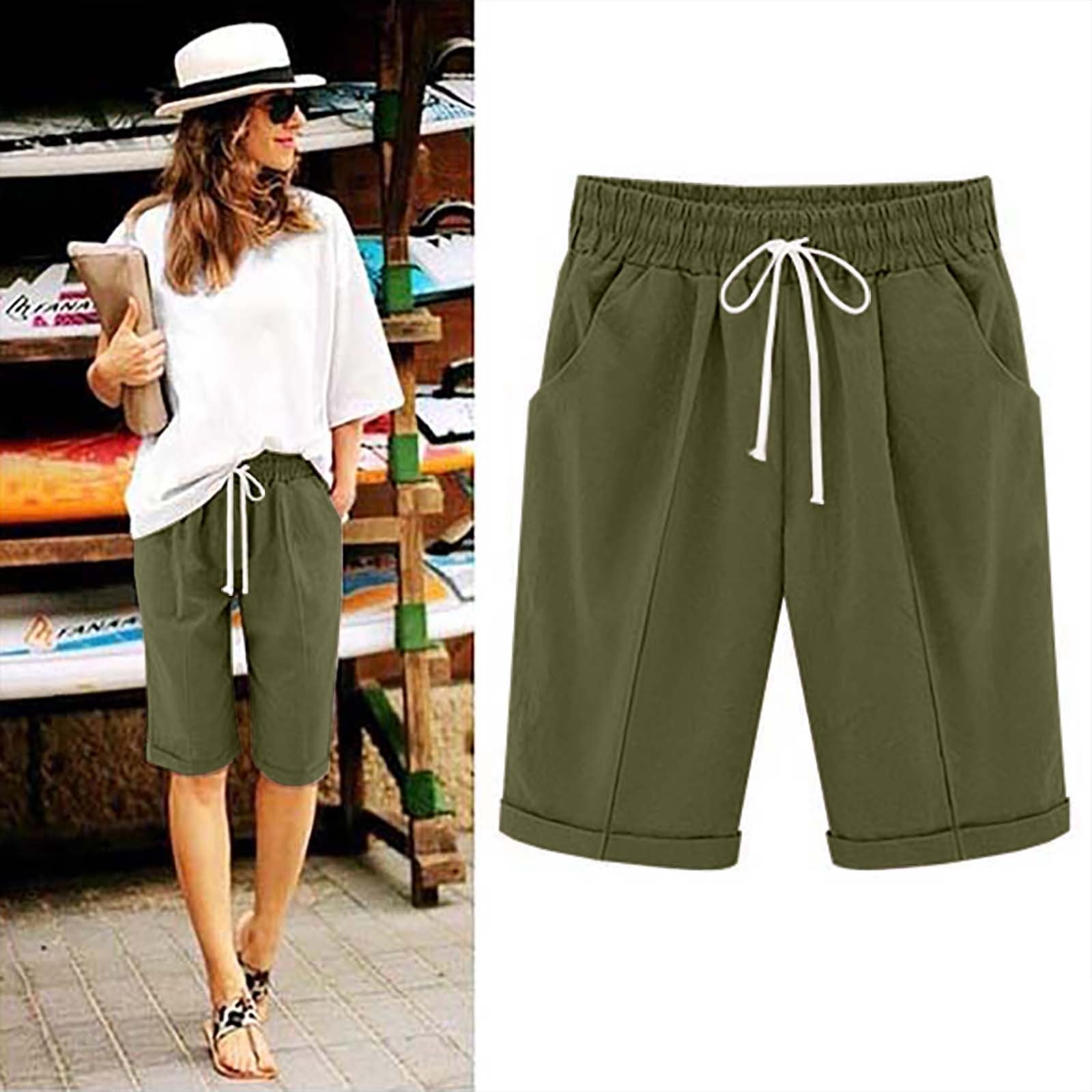 Aueoeo Women's Solid Color Comfy Breathable Cotton-Linen Mixture Casual ...