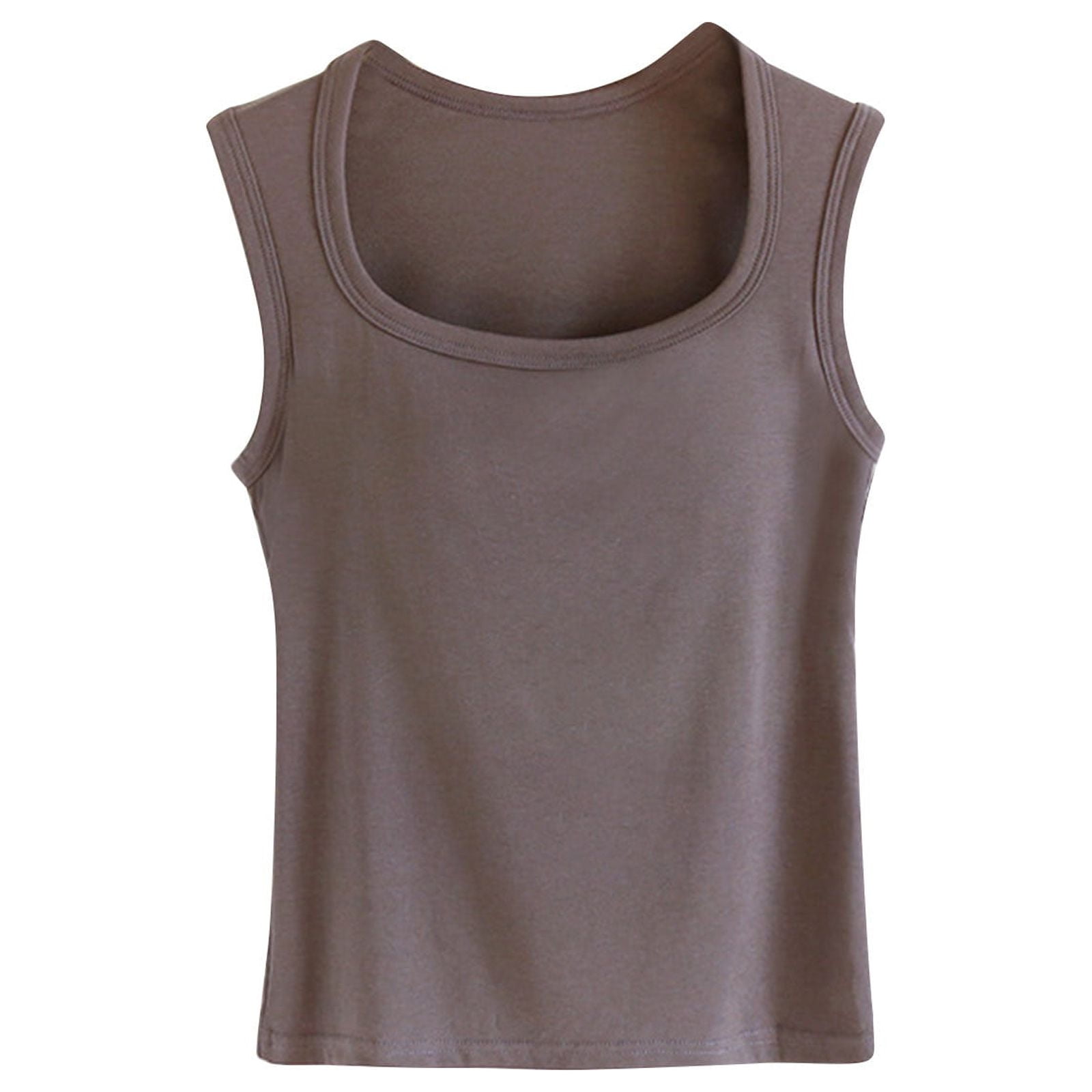 Aueoeo Womens Crop Tank Tops Basic Seamless Sleeveless Crew Neck ...