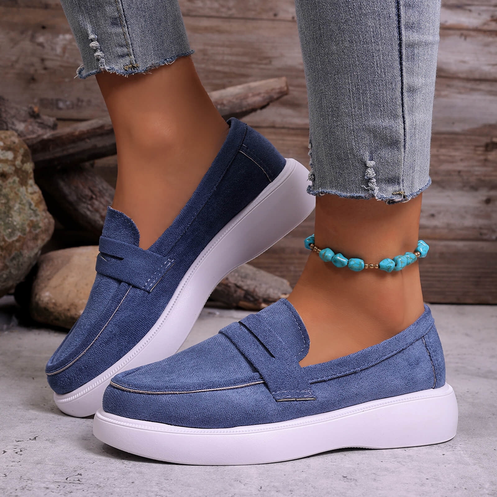 Aueoeo Womens Driving Shoes Fashion Comfortable Loafers Shoes Work ...