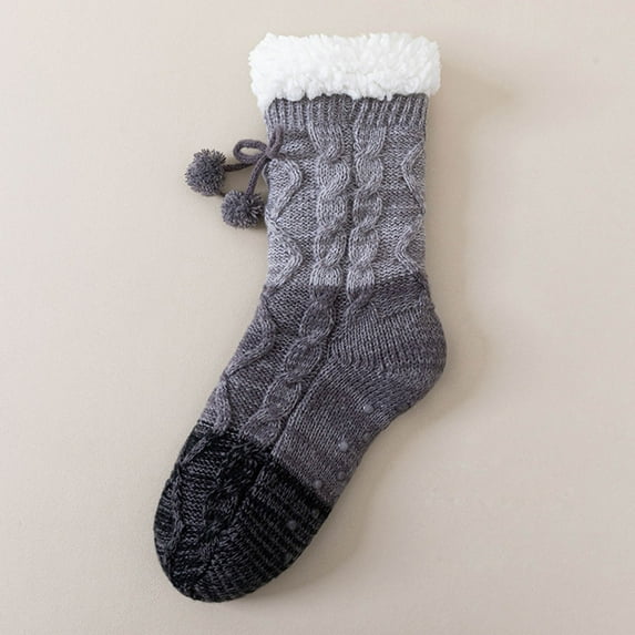 Aueoeo Womens Fuzzy Furs Lined Socks Trendy Fashion Ankle Short Socks ...