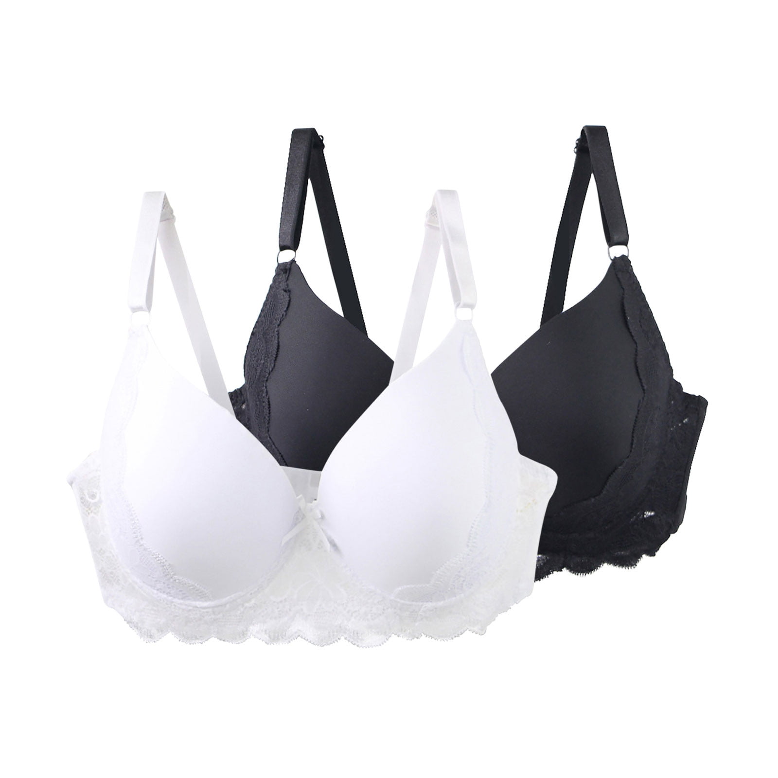 Aueoeo Womens Lace Seamless Bras Plus Size Flower Lace Wireless ...