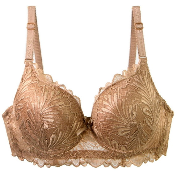 Aueoeo Womens Push Up Bras Wireless Comfortable Wide Strap Bras Support ...