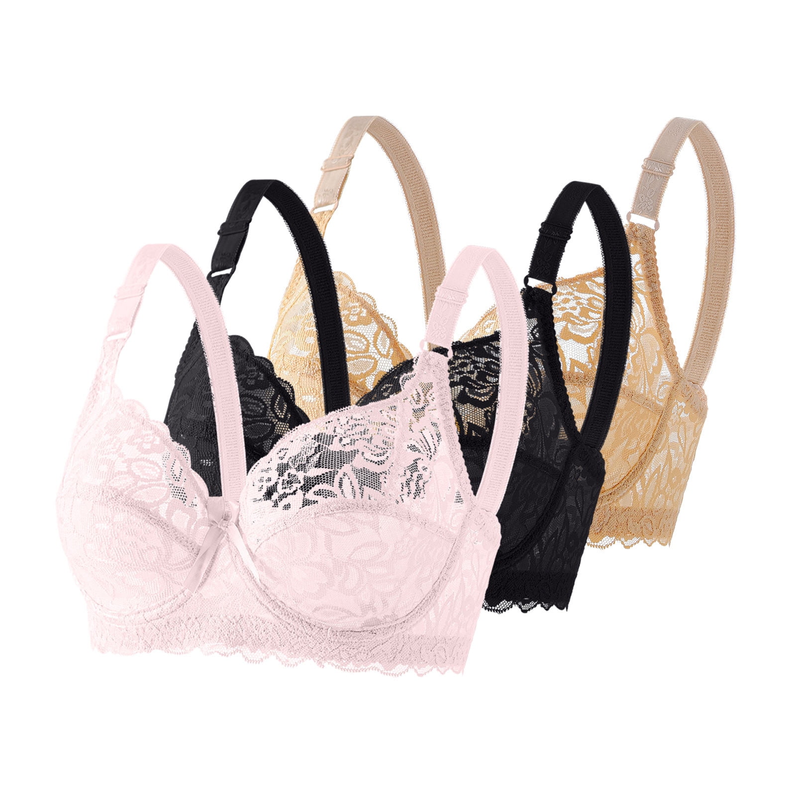 Aueoeo Womens Seamless Bras Flower Lace Sleep Nursing Bra Comfy ...