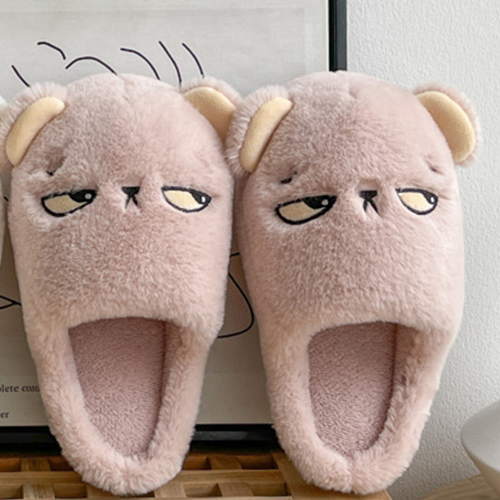 Aueoeo Womens Slippers with Arch Support, Fuzzy House Slippers for ...