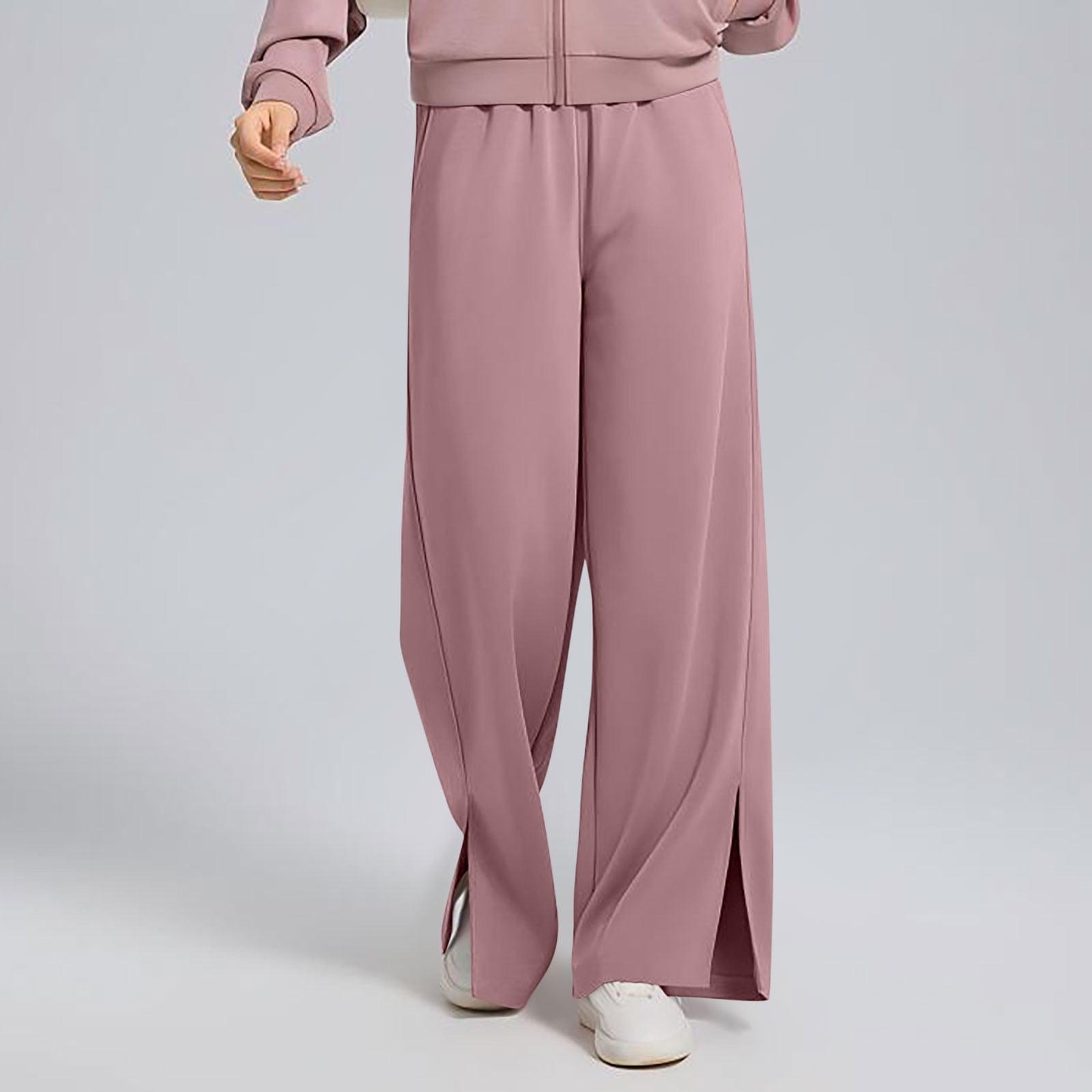 Aueoeo Womens Straight Leg Pants High Waisted Wide Leg Pants Soft Comfy Casual Dress Long Pants ...