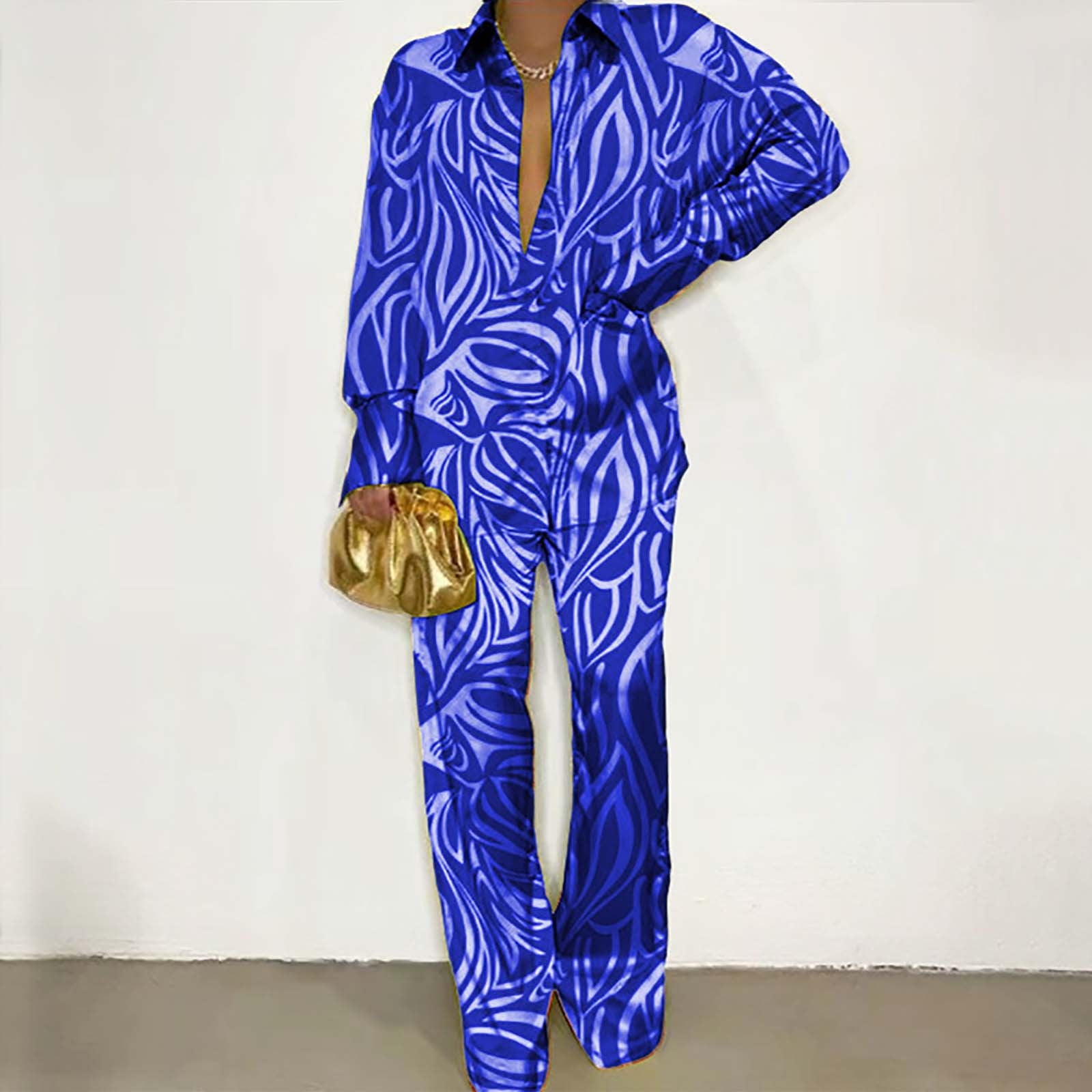 Aueoeo Womens Two Piece Outfits Dressy, Women 2 Piece Dressy Outfits Casual Long Sleeve Loose ...