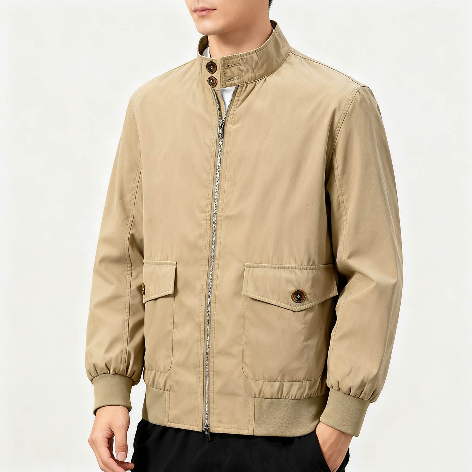 Aueoeo Work Jackets for Mens Long Sleeve Casual Button Up Shacket Full ...
