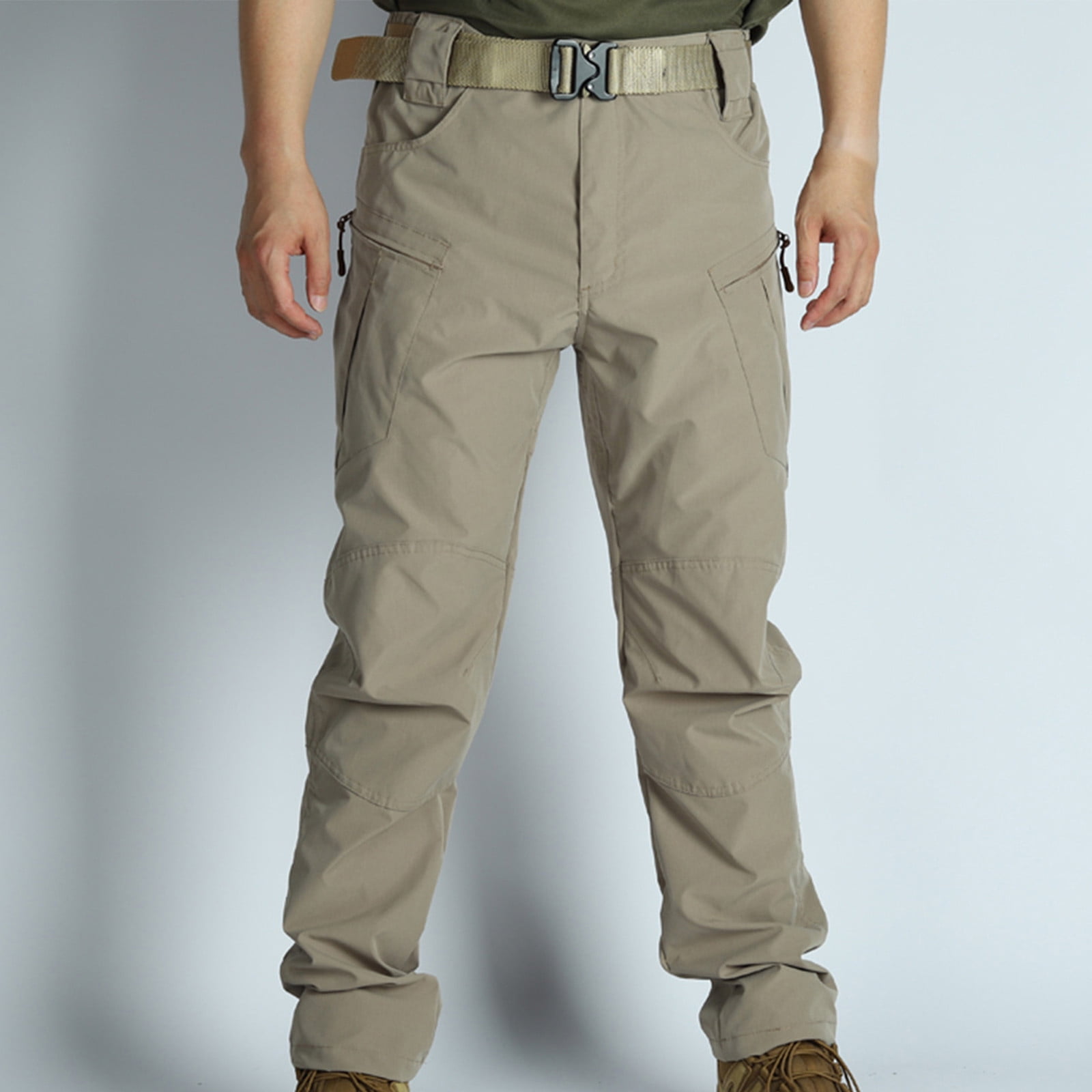 Aueoeo Work Pants For Men, Cargo Pants Men's Solid Color Drawstring ...