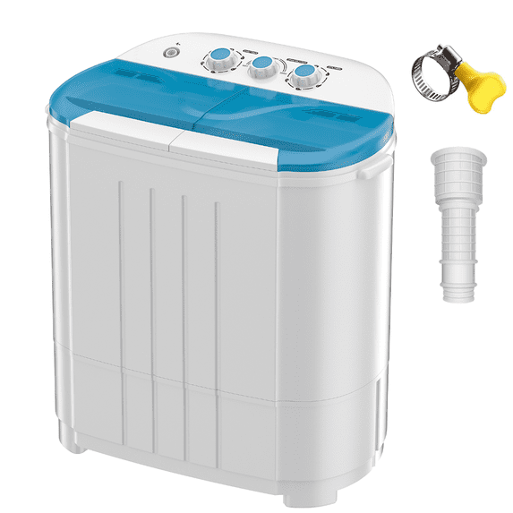 Auertech Portable Washer 14lbs Twin Tub Semi-Auto with Gravity Drain ...