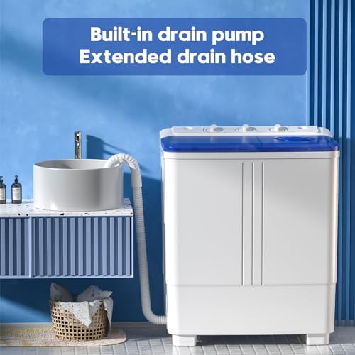 Auertech Portable Washing Machine, 20lbs Twin Tub Washer Mini Compact ...