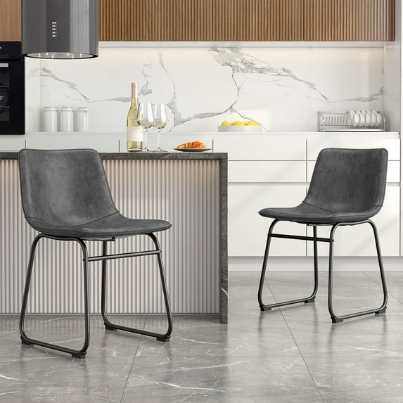 Aufeile 18" PU Leather Dining Chairs Set of 2 – Modern Counter Height ...