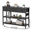 Aufeile 43" Entryway Table, Curved Console Table for Entryway, 2-Tier ...