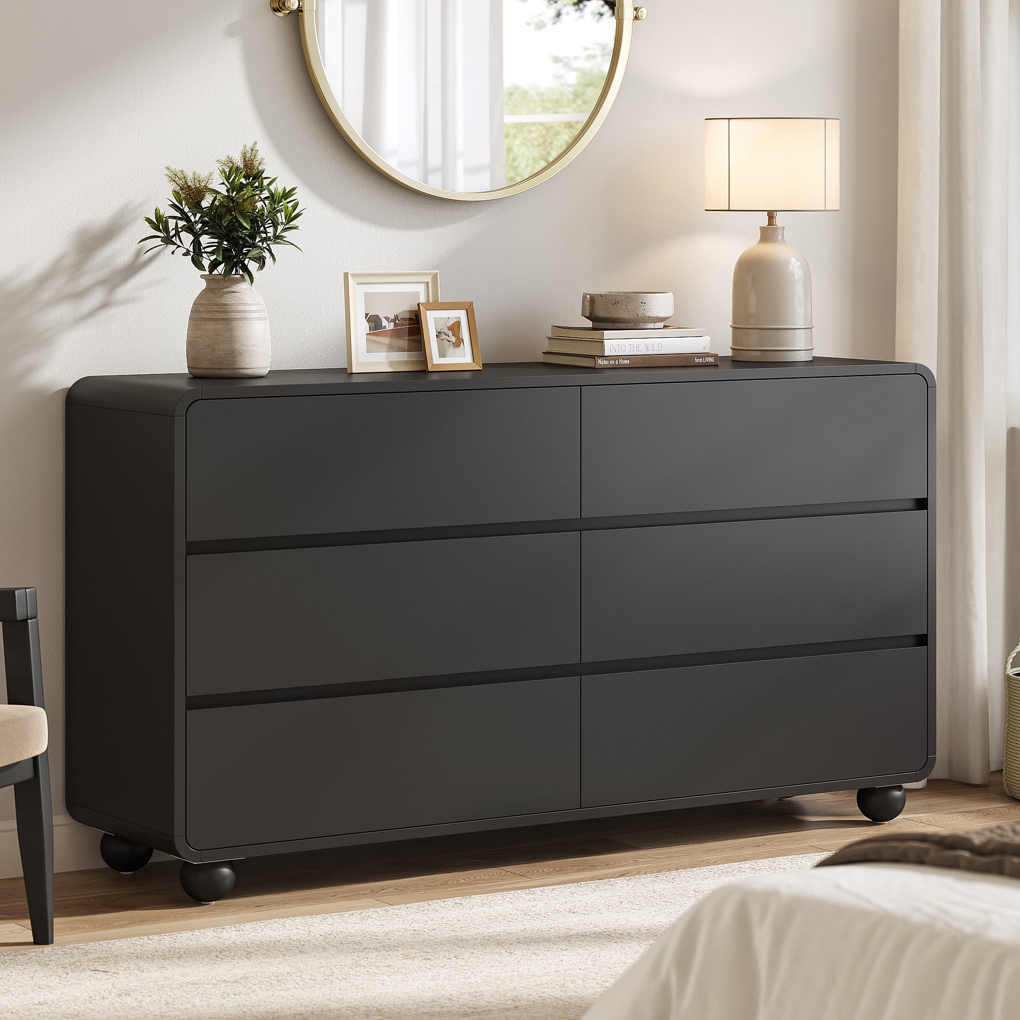 Aufeile Dresser for Bedroom, 6 Drawer Dresser & Chest of Drawers, 53 ...