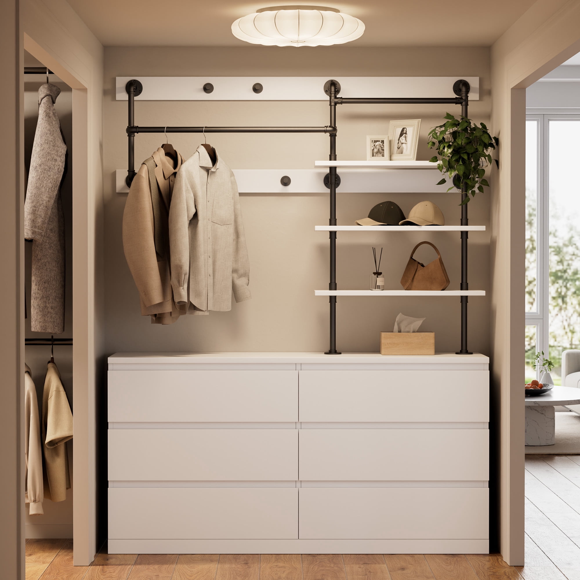 Aufeile White Dresser for Bedroom, 77" Tall Dresser with 6 Drawer Chest ...