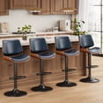 Aufeile Set of 4 Swivel Bar Stools with Bentwood Back, Adjustable PU ...