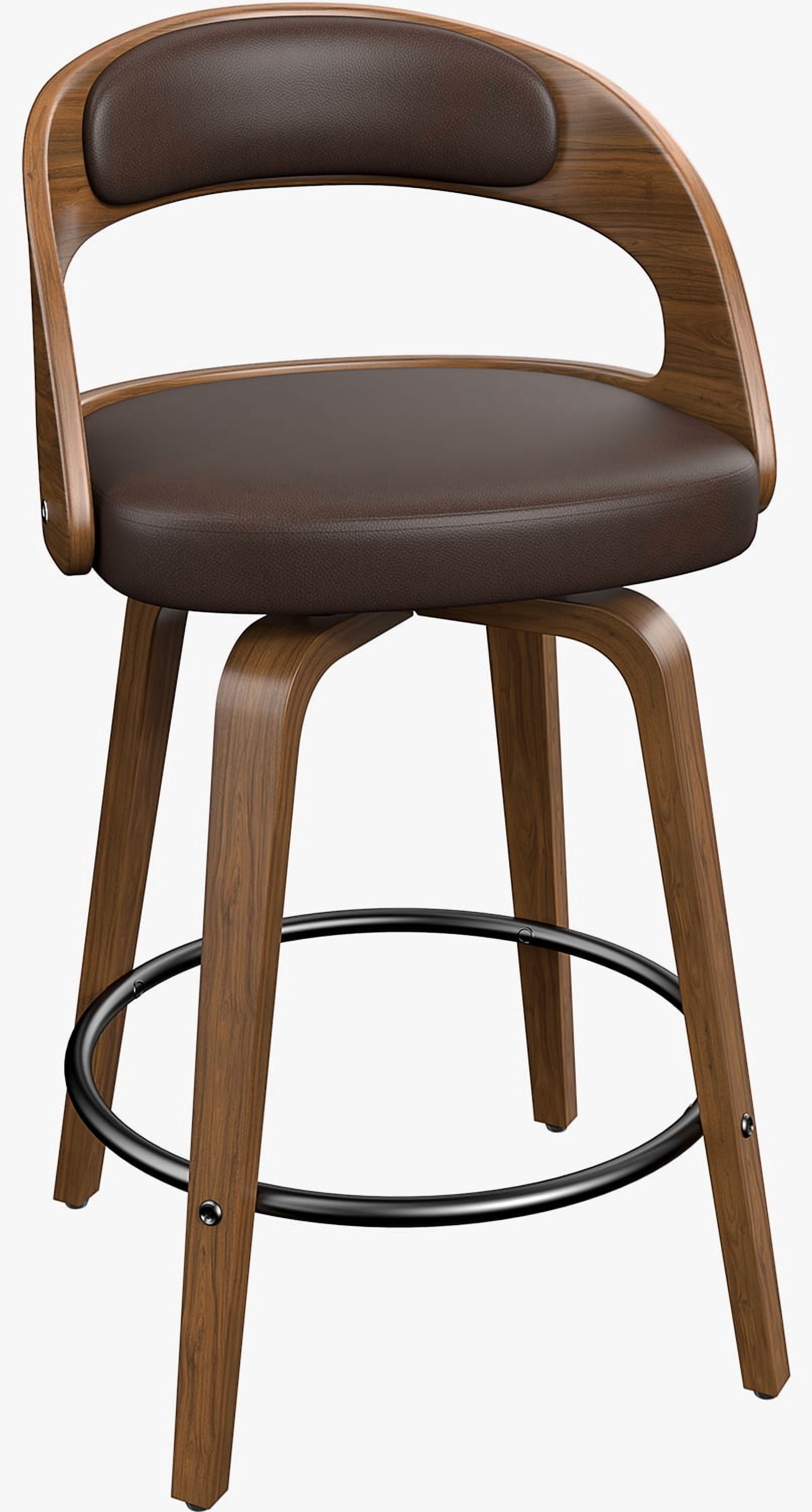 Aufeile Swivel Bar Stools, 26" Counter Height Bar Stools with Bentwood ...