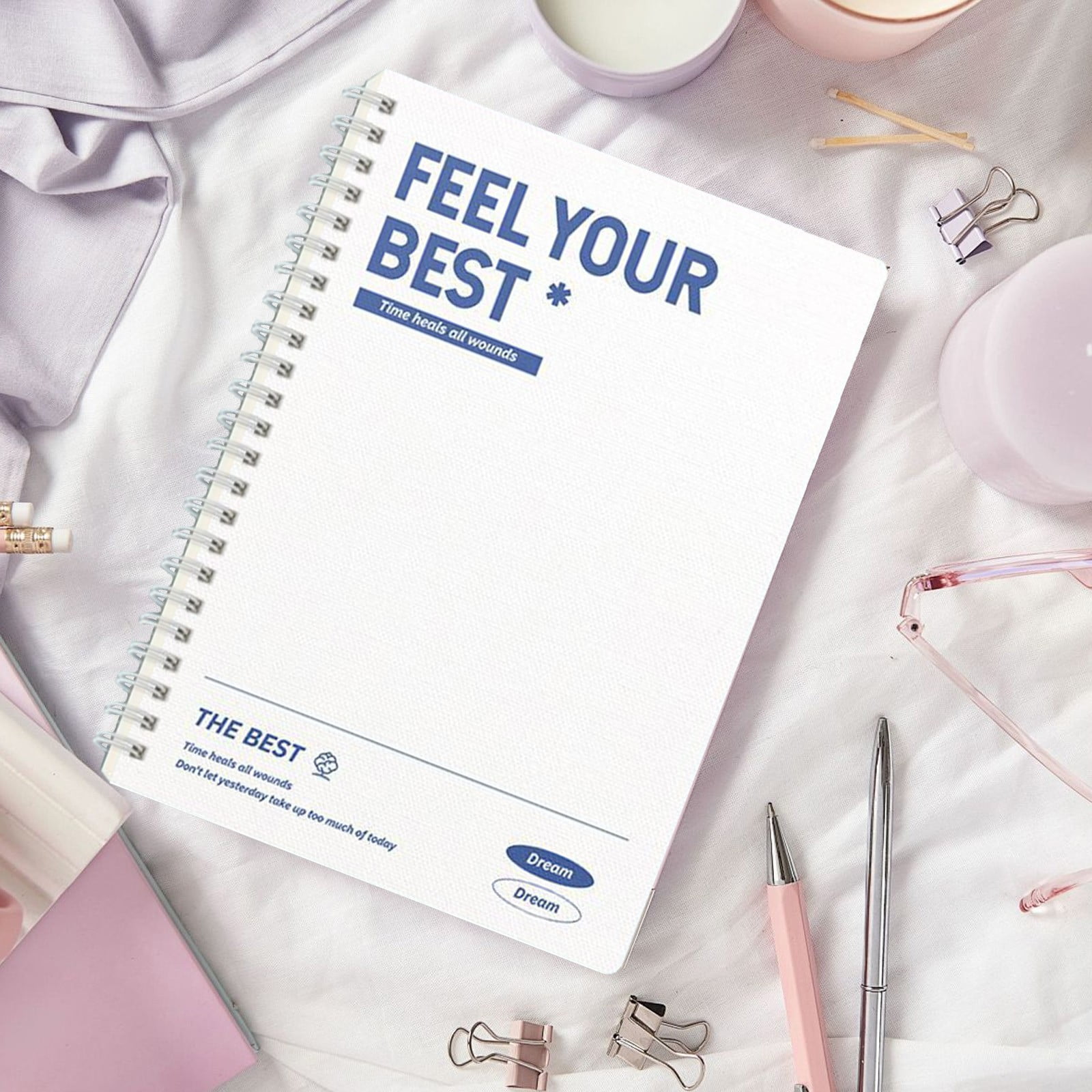 Aufmer 1 Pcs A5 Grid Notebook, 120-Page Thickened Coil Journal ...