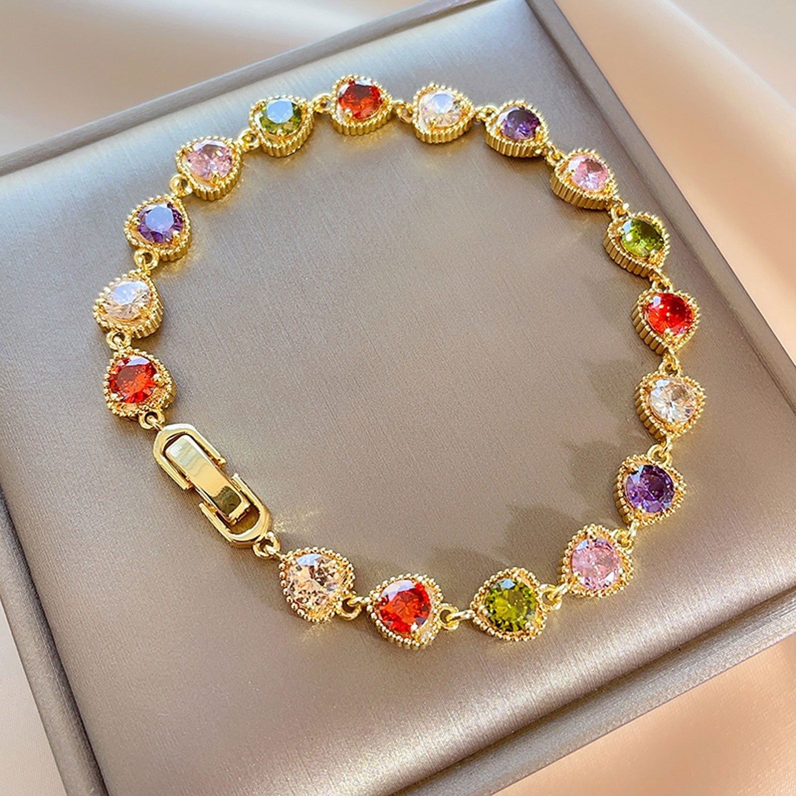 Aufmer 1 Pcs Elegant Beaded Statement Bangle, Versatile Dress Accessory ...