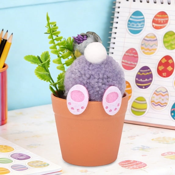 Aufmer 1 Pcs Mini Bunny Flower Pot for Easter Decor, Home Tray Ornament ...