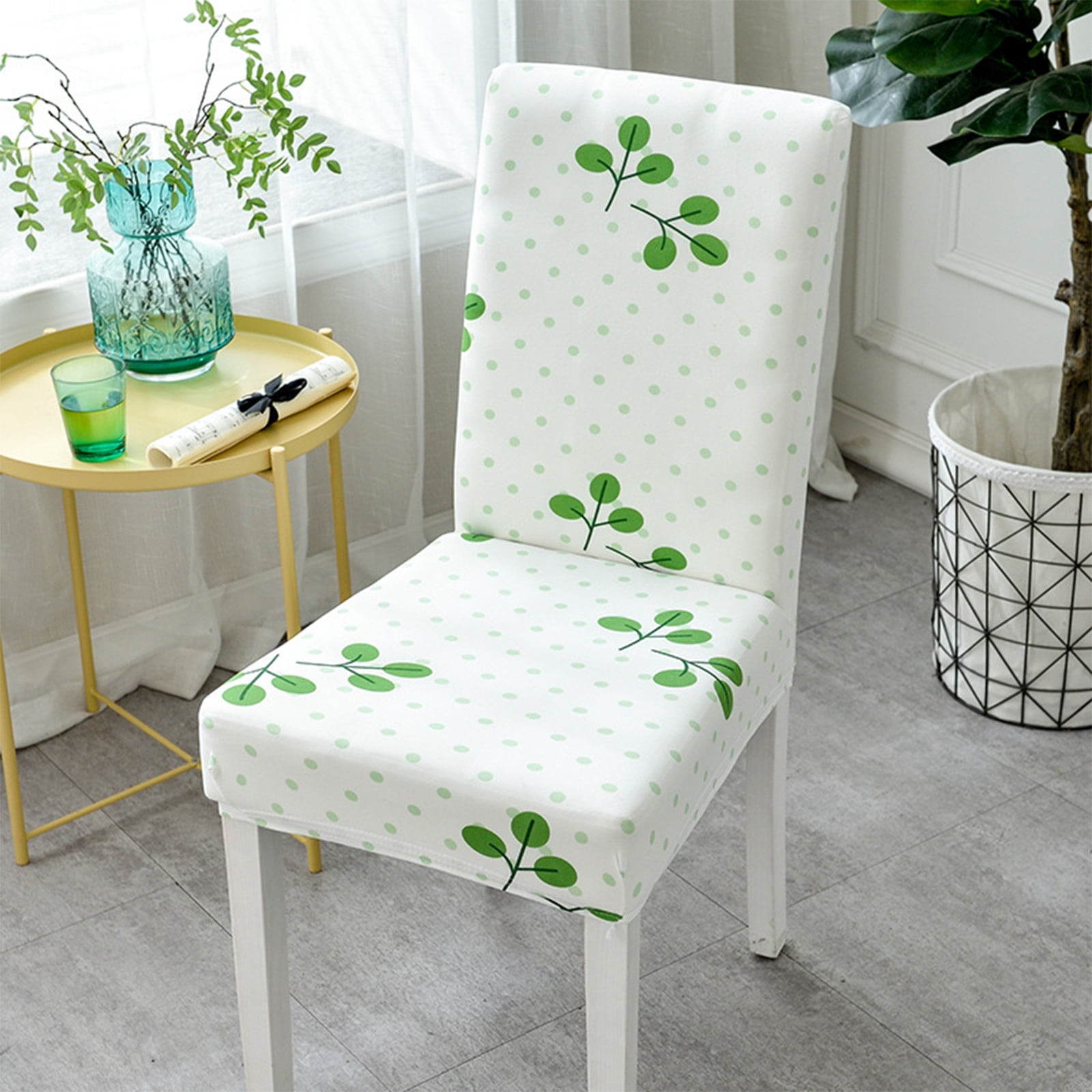Aufmer 1 Pcs Printing Chair Covers for Dining Room, Stretch Slipcovers ...