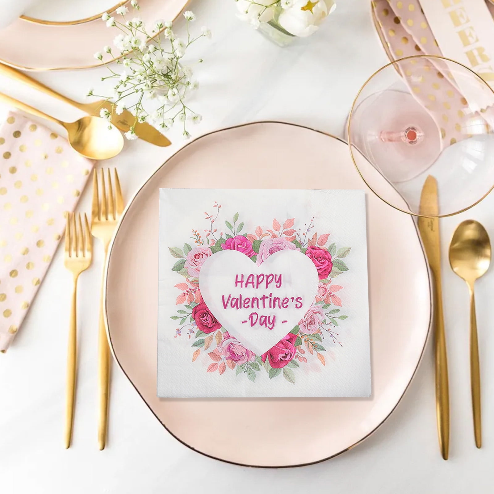 Aufmer 100 Pcs Holiday Themed Dinner Napkins for Valentine's Day ...