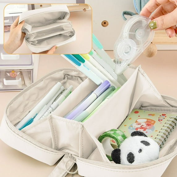 Aufmer 2 Pcs Multi-Purpose Zipper Pouch, Durable Oxford Fabric Pen Case ...