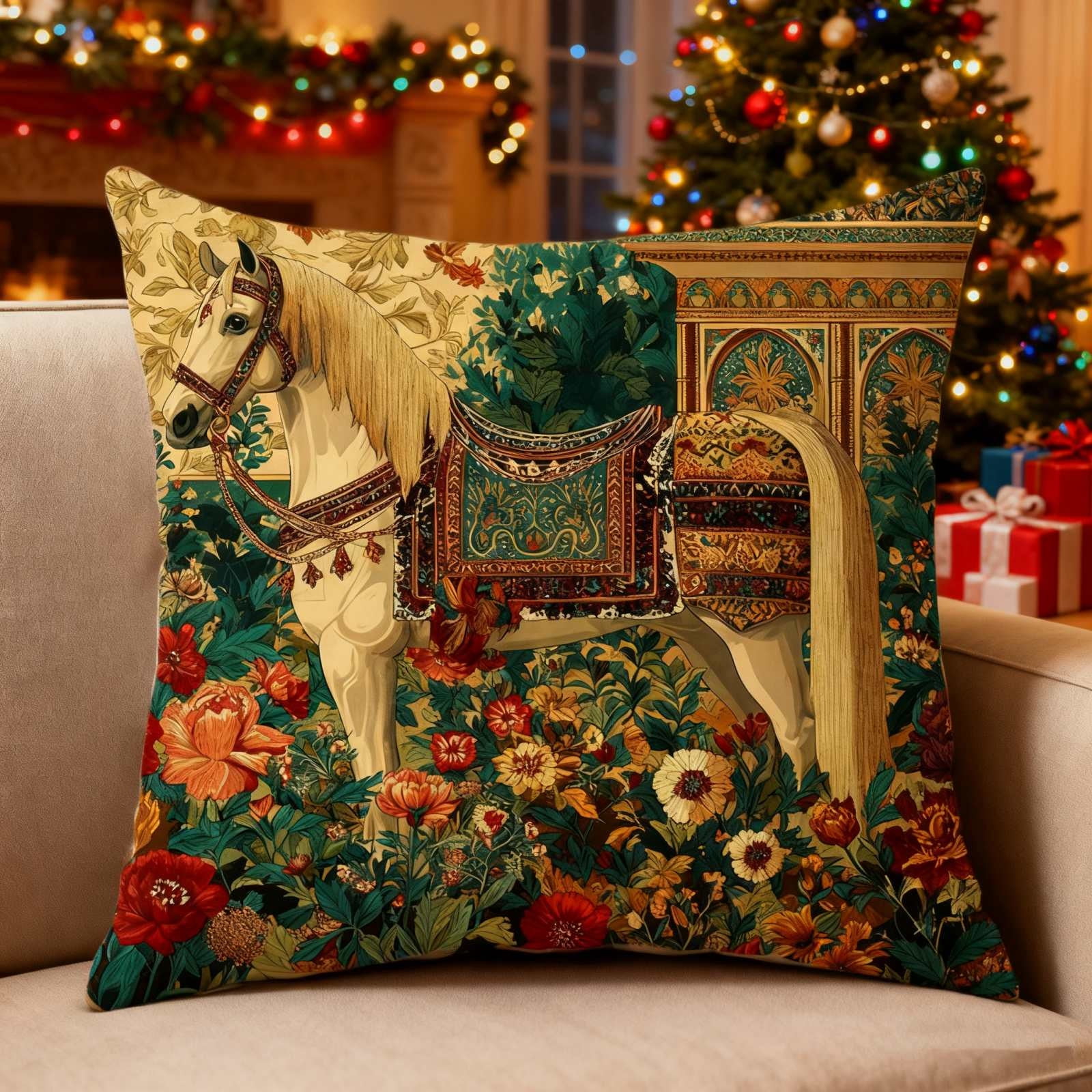 Aufmer 2 Pcs Vintage Horse Themed Pillow Cover, Printed Animal Series ...
