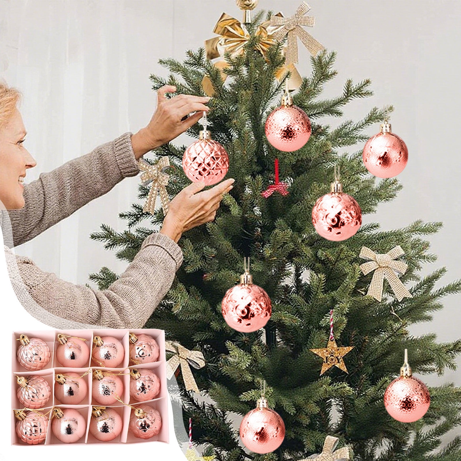 Aufmer 24 Pcs Shatterproof Christmas Ball Set, Multi-Color Tree ...