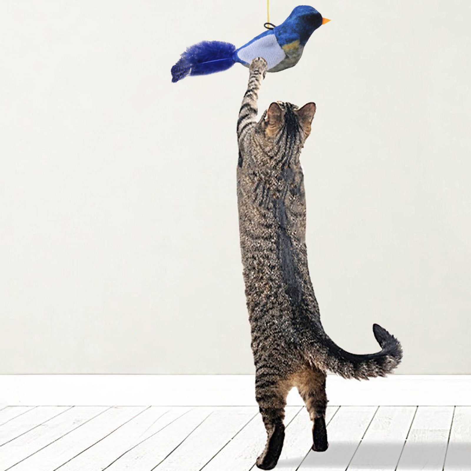 Aufmer 3 Pcs Automatic Cat Feather Teaser - Motion-Activated Bird Sound ...