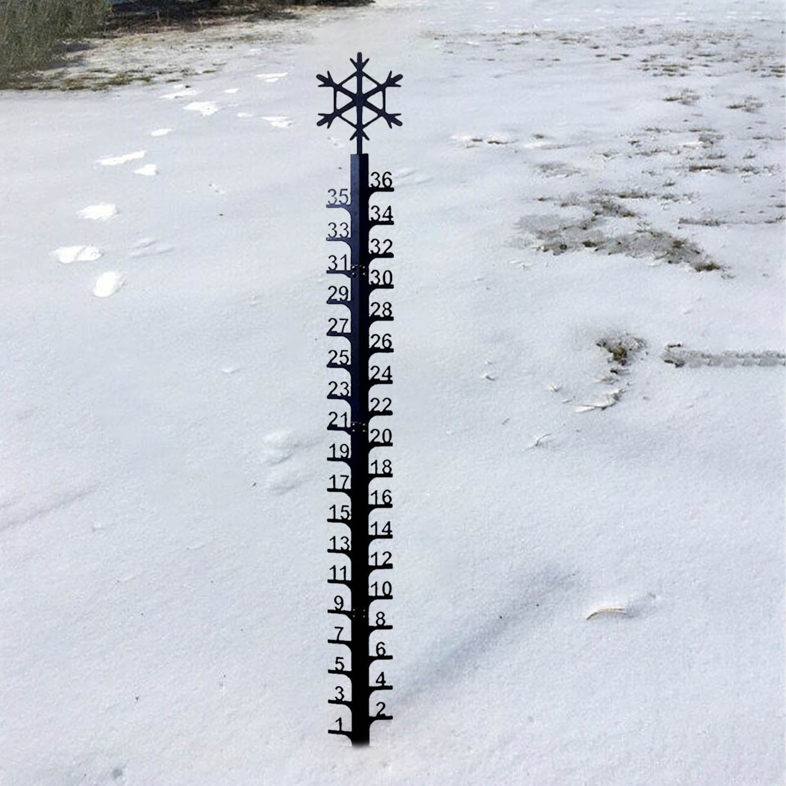 Aufmer 36 inch Snow Gauge Outdoor with Thermometer,Snowflake Iron Art ...