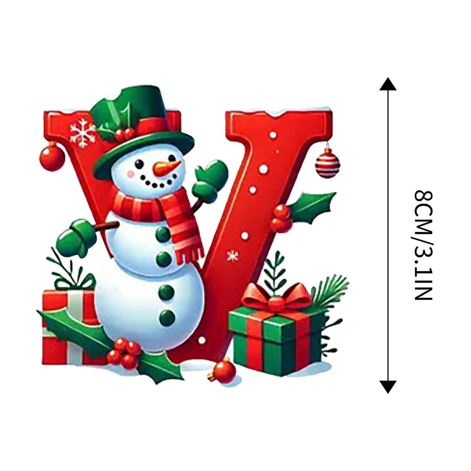 Aufmer 4 Pcs 26 Letter Ornaments Christmas Tree Decoration Personalized ...