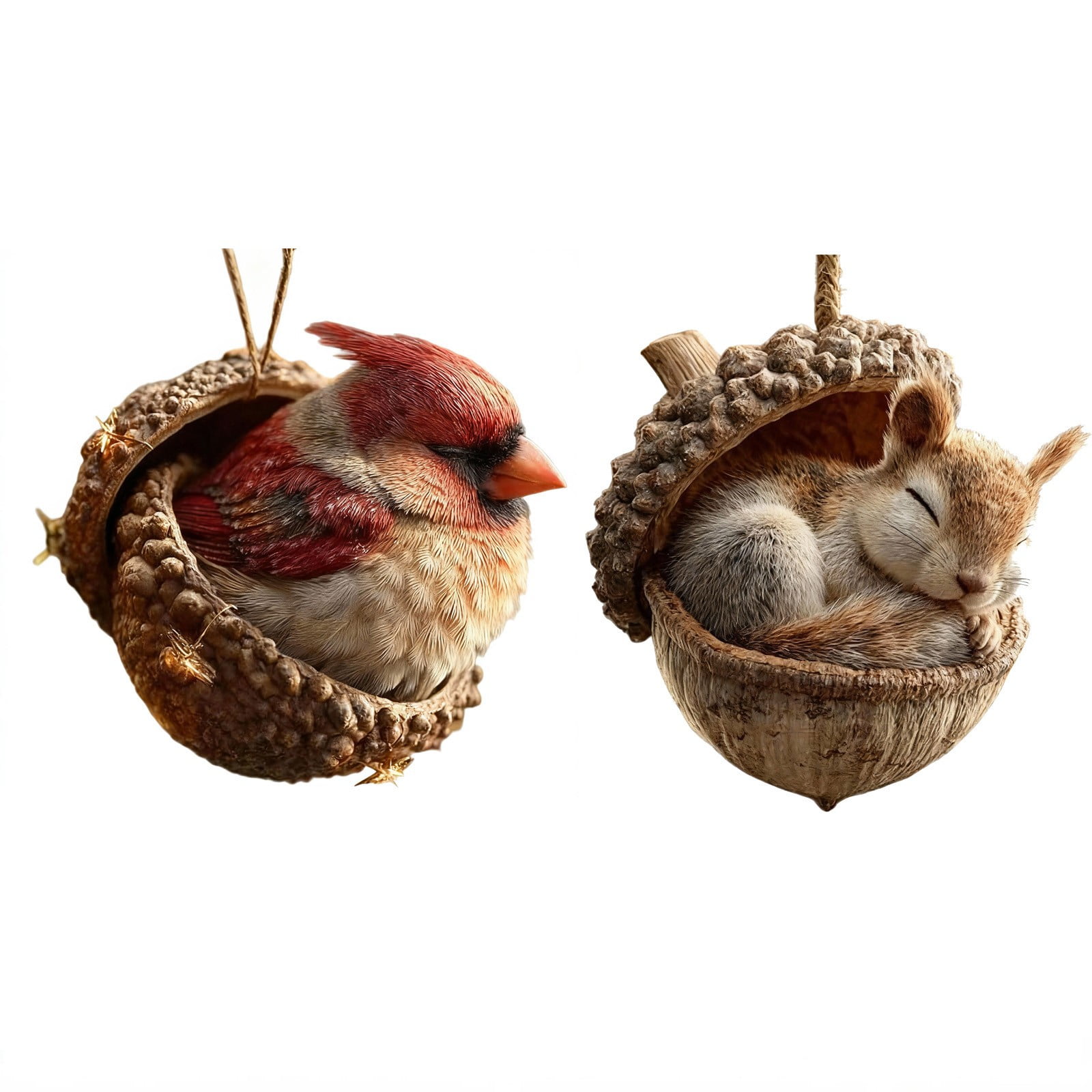 Aufmer 4 Pcs Festive Woodland Creature Decor for Christmas, Detailed ...