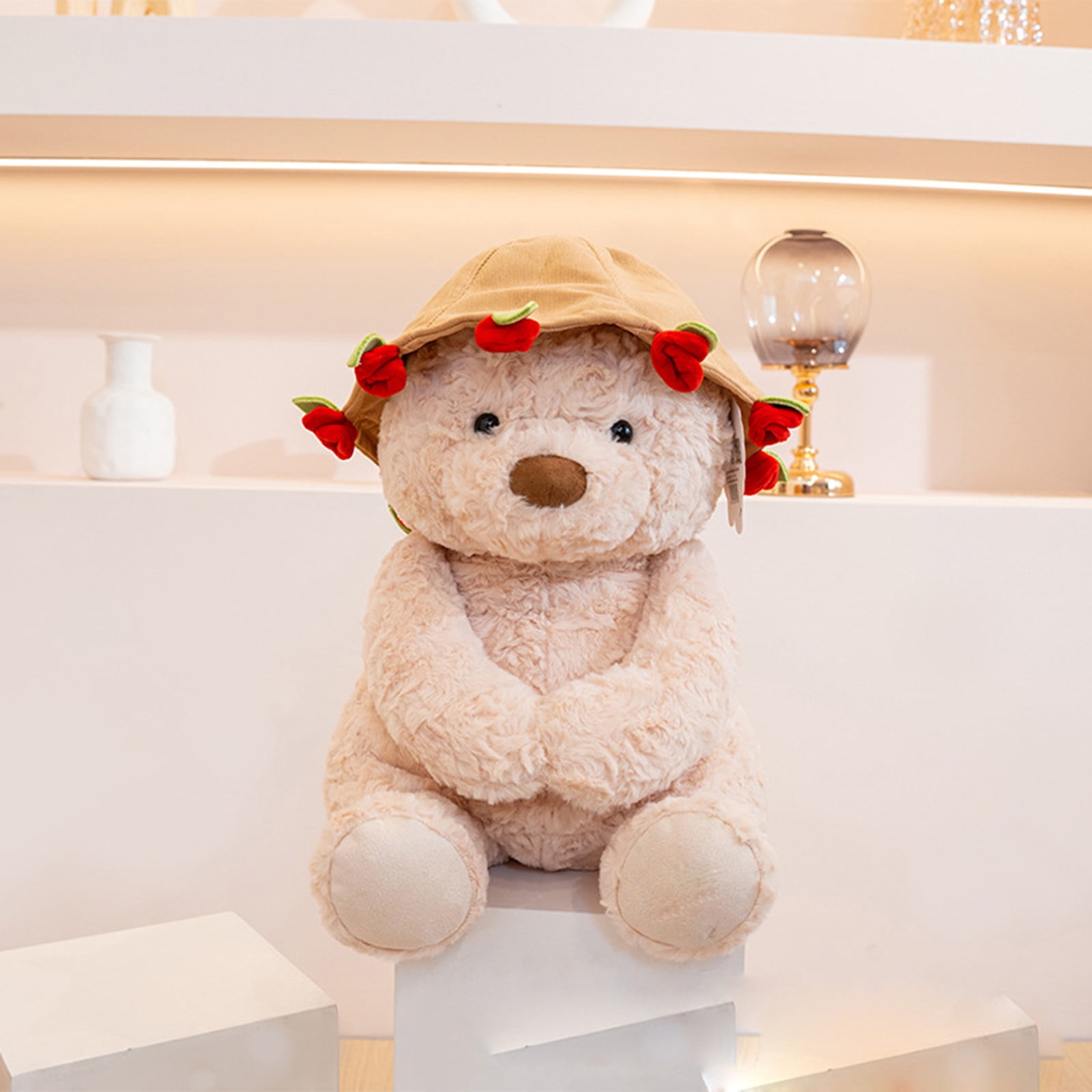 Aufmer 4 Pcs Plush Teddy Bear with Red Rose Gift, Soft Stuffed Animal ...