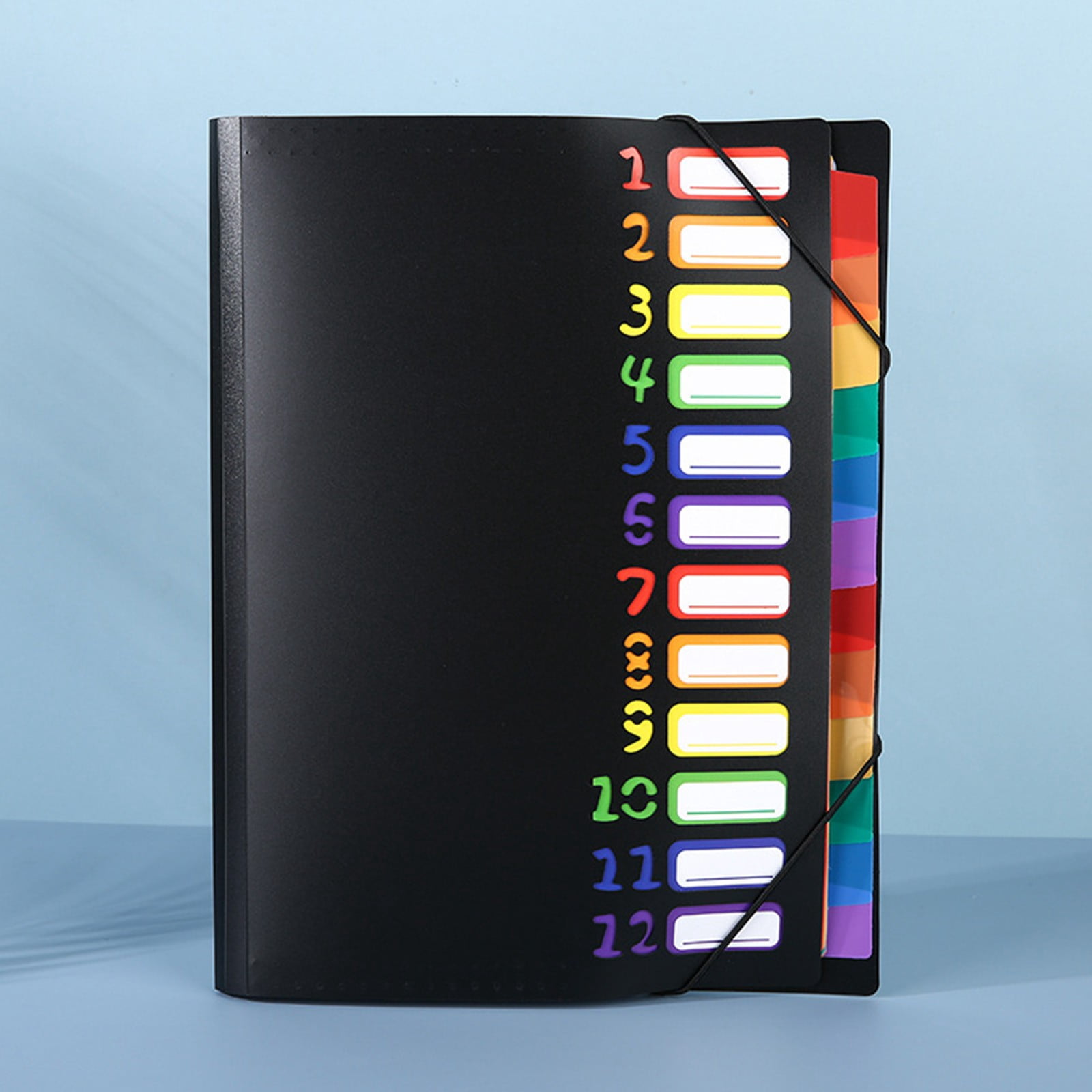 Aufmer 5 Pcs 12-Page Rainbow File Organizer, 12.8x9.6x1.2in Plastic ...