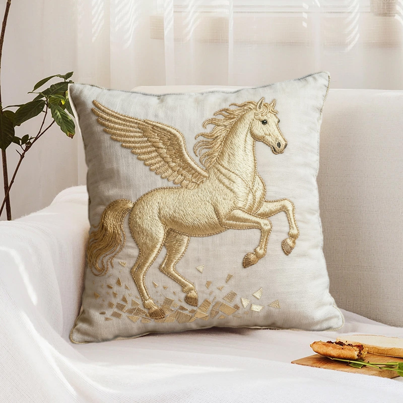 Aufmer 5 Pcs Horse Themed Decorative Cushion Case, Festive Christmas ...