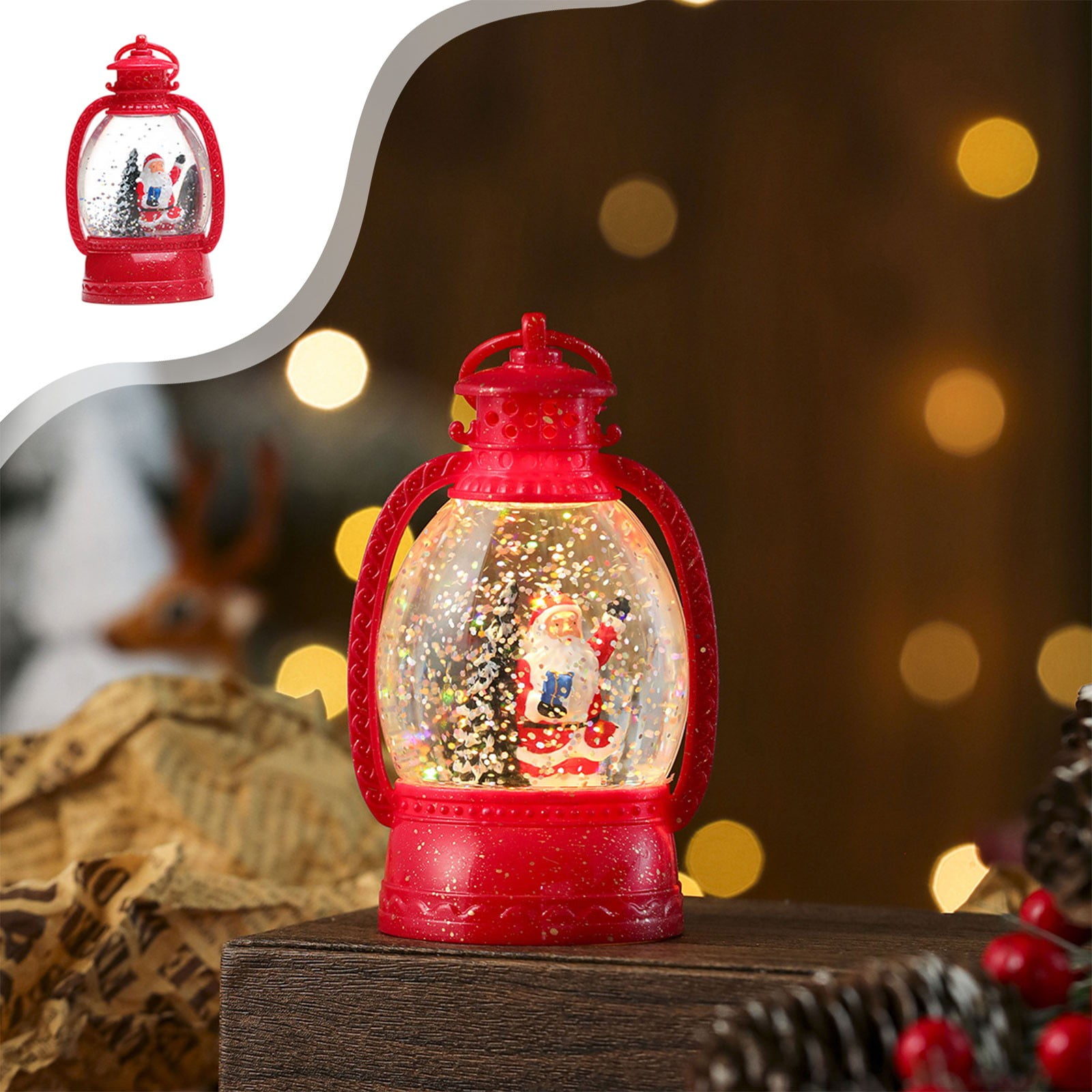 Aufmer 5 Pcs Lighted Christmas Decor - Multicolor LED Hanging Lantern ...