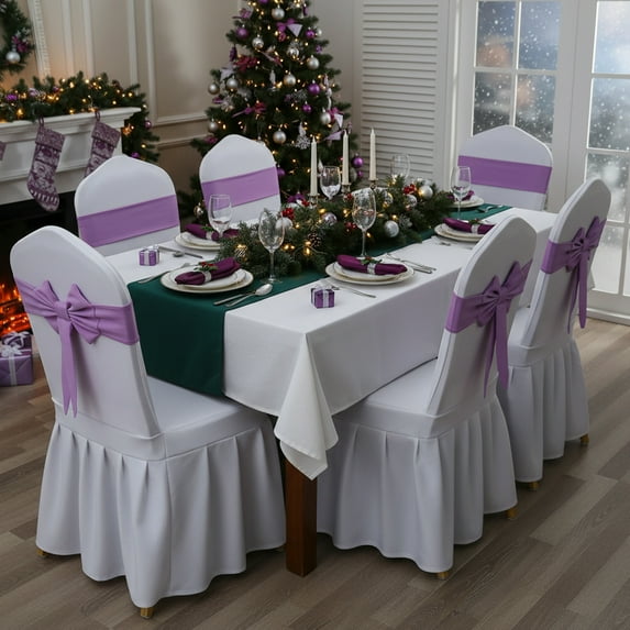 Aufmer 5 Pcs Stretch Chair Bow Decorations, Polyester Holiday Party ...