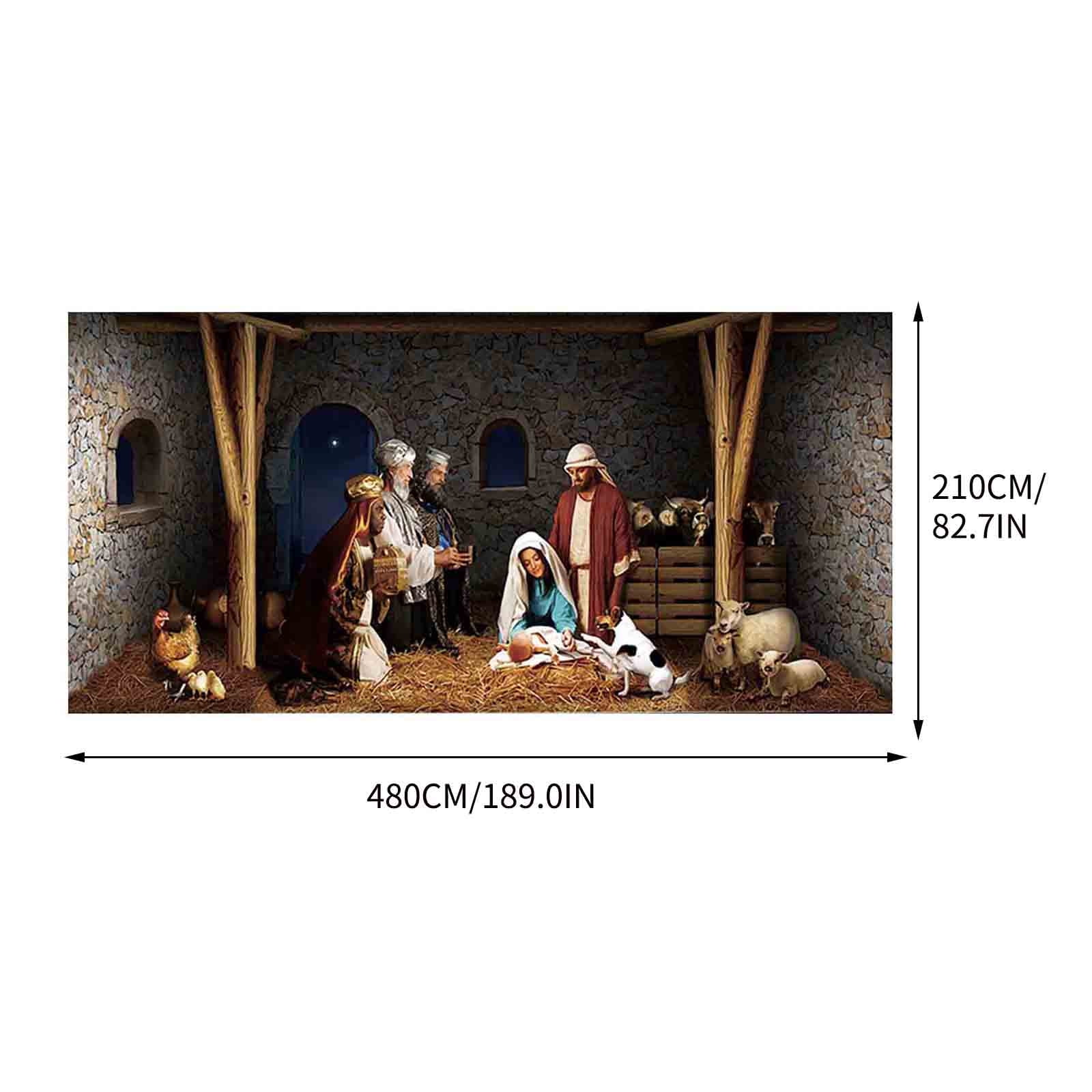 Aufmer Christmas Nativity Garage Door Banner ┃ Nativity Scene Murals ...