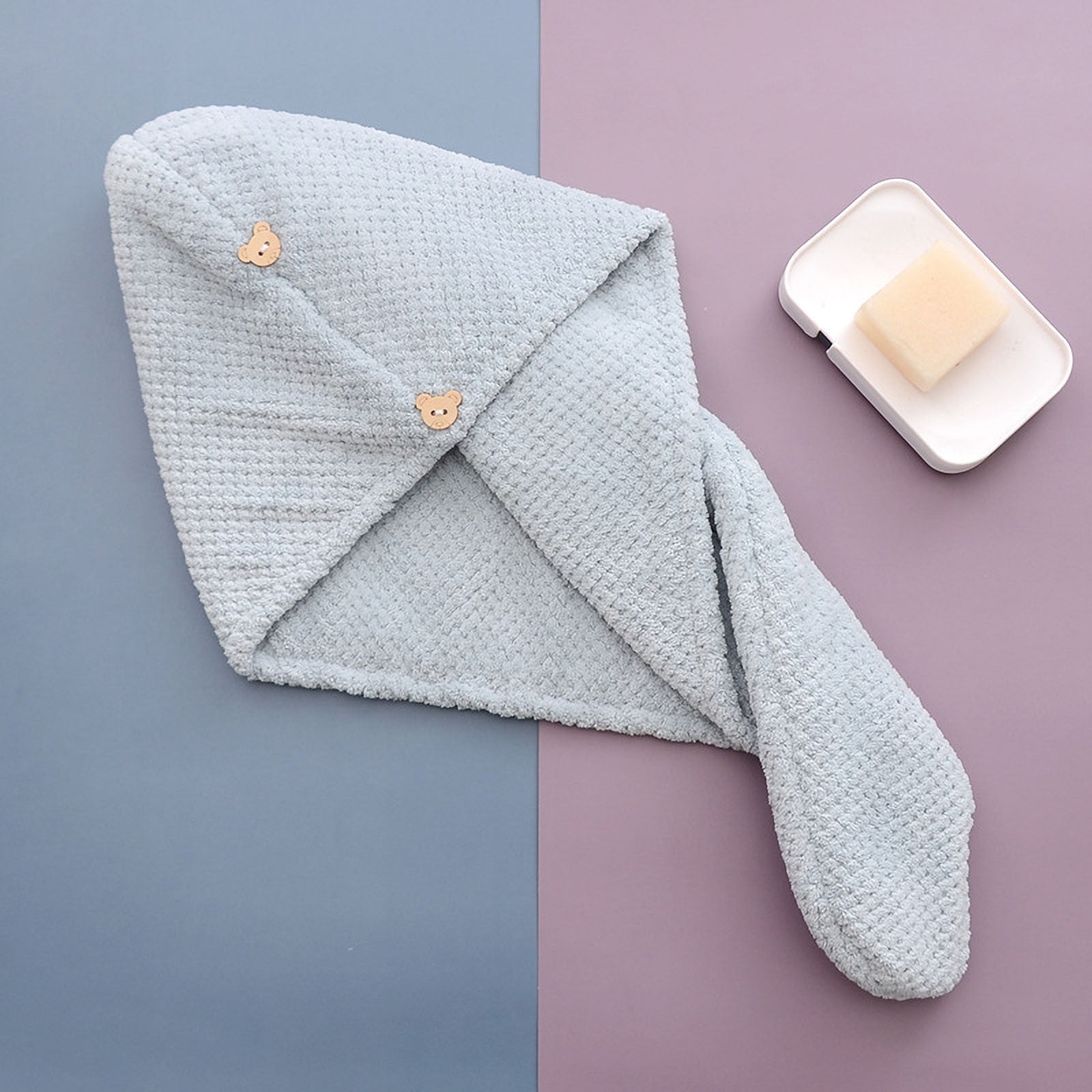 Aufmer Coral Velvet Hair Drying Cap Thickened Towel Shower Cap Drying ...