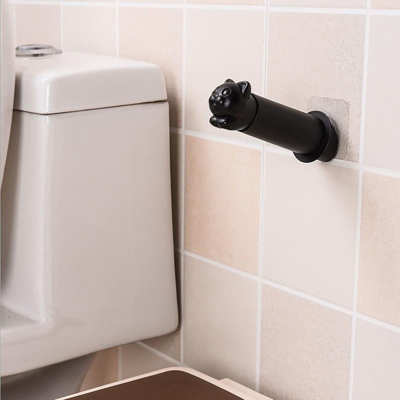 Aufmer Creative Kat Wall Hanging Hook┃Tissue Holder No Punching And ...