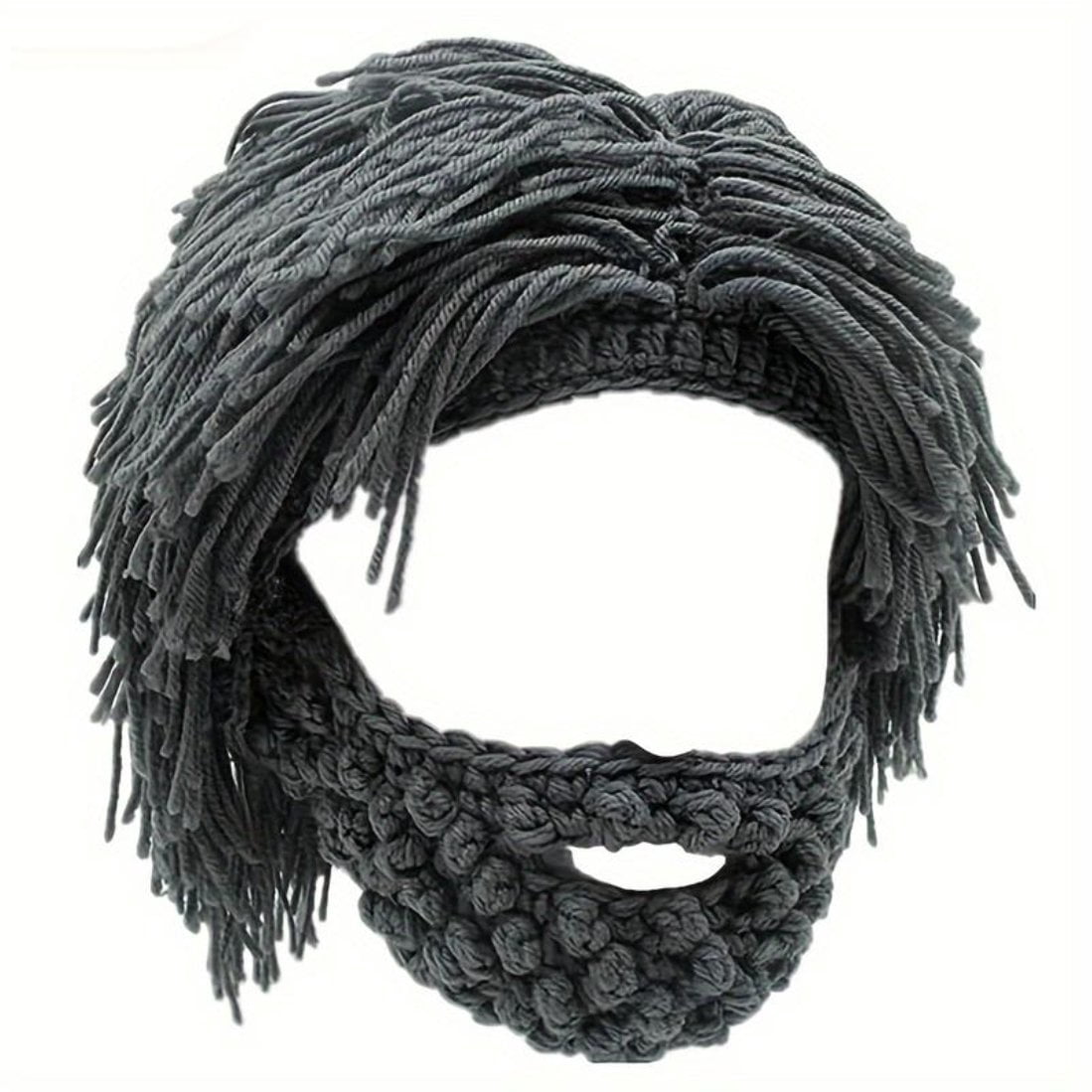 Aufmer Handmade Knitted Wig Hat, Novelty Cave Dwellers Beard Cap for ...