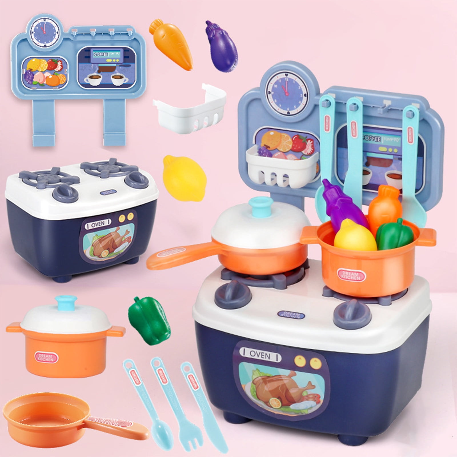 Aufmer Kitchen Play Set With Accessories- Mini Kitchen Set - Indoor ...
