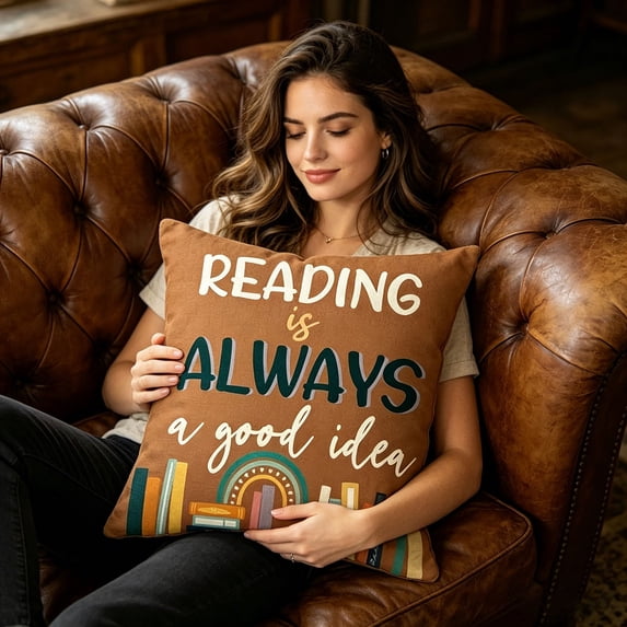 Aufmer Literary Reading Element Printed Pillowcase Fashion Text Pattern ...