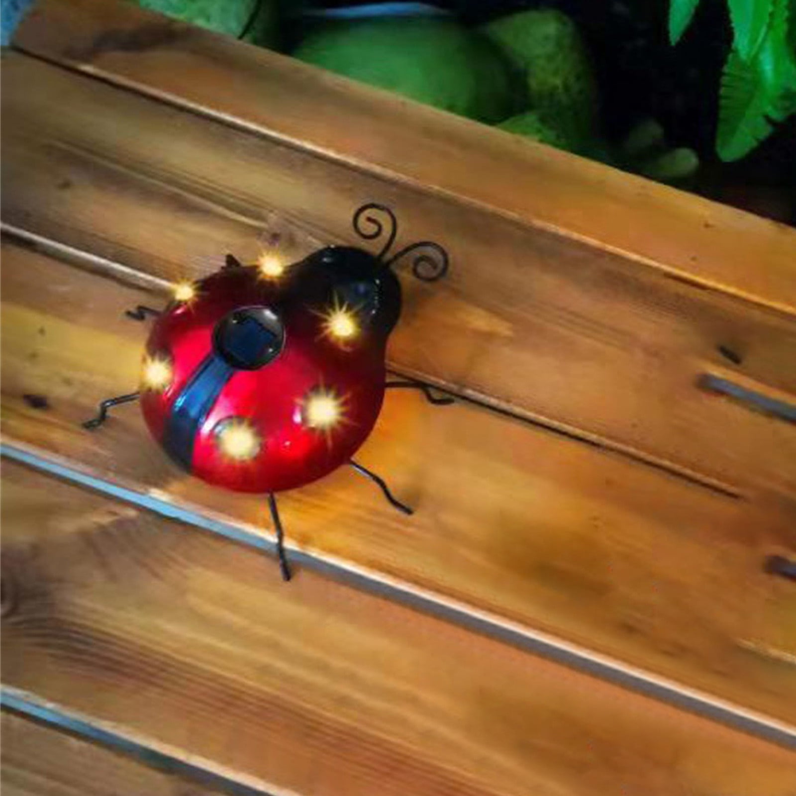 Aufmer Metal Garden Wall Art Decor Cute Ladybugs Photoluminescence Wall ...