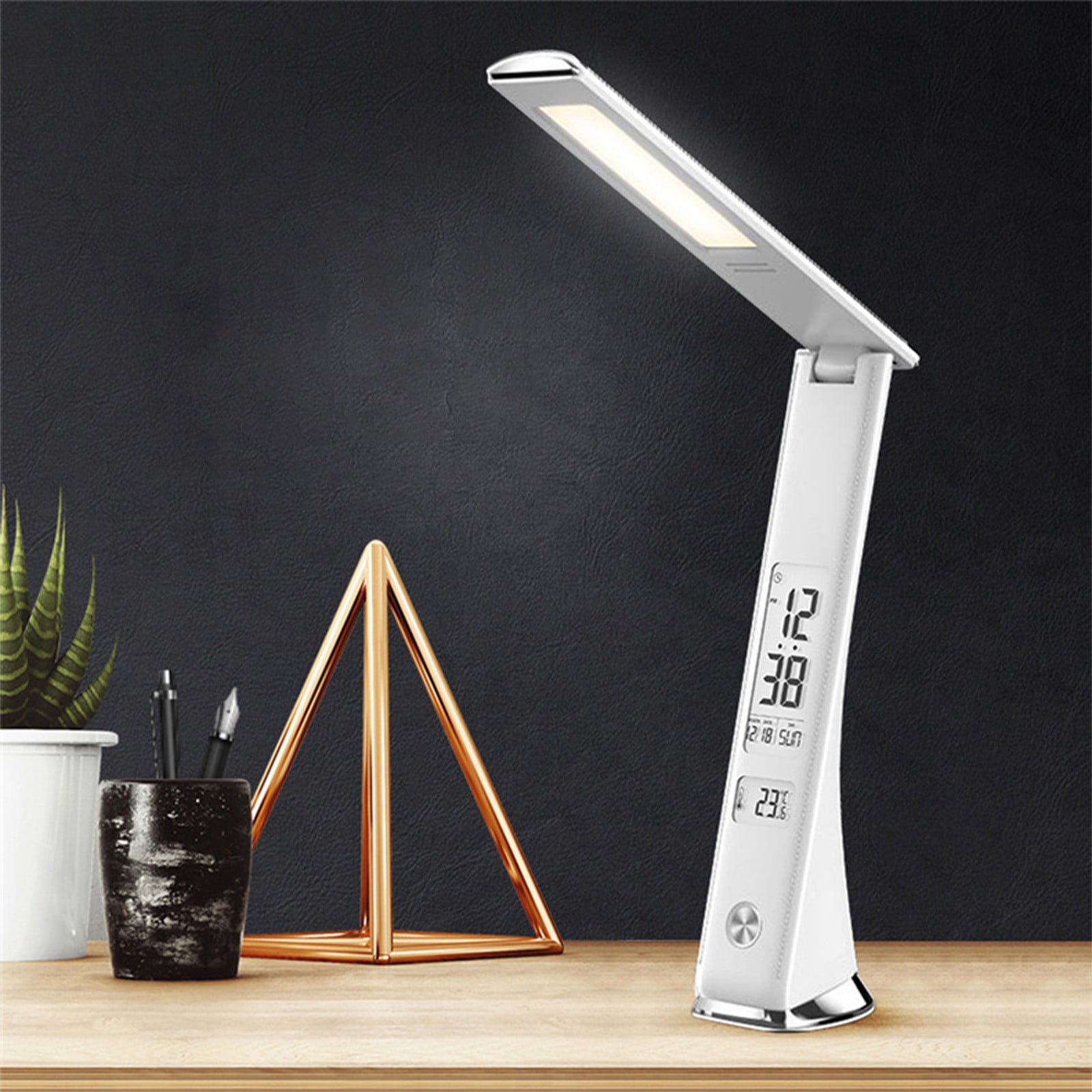 New LED Electronic Clock Desk Lamp│Foldable Rechargeable Reading Lamp│3 ...