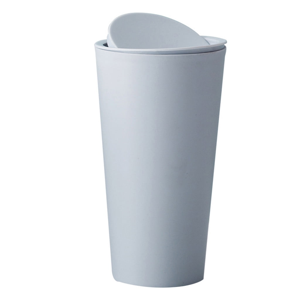 Aufmer Plastic Mini Desktop Trash Can, Tiny Waste Bin with Swing-Top ...