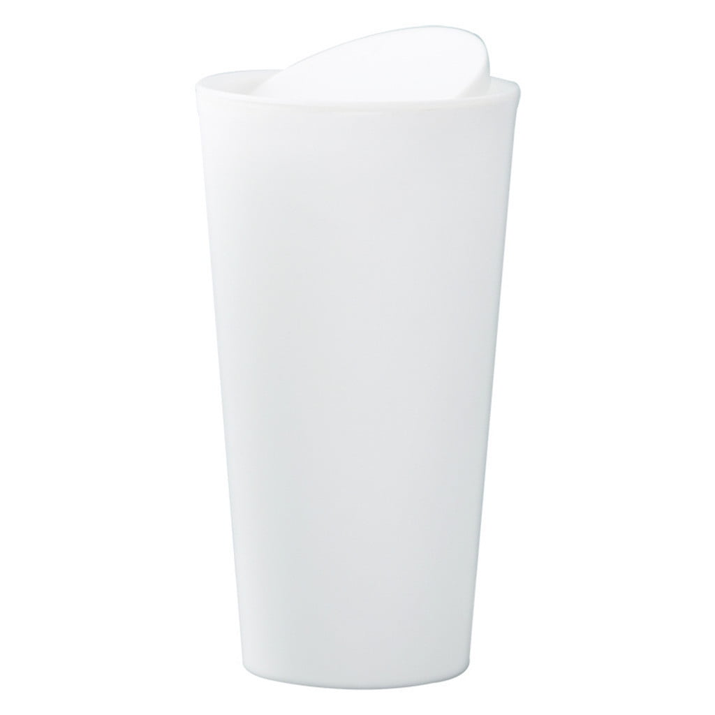 Aufmer Plastic Mini Desktop Trash Can, Tiny Waste Bin with Swing-Top ...