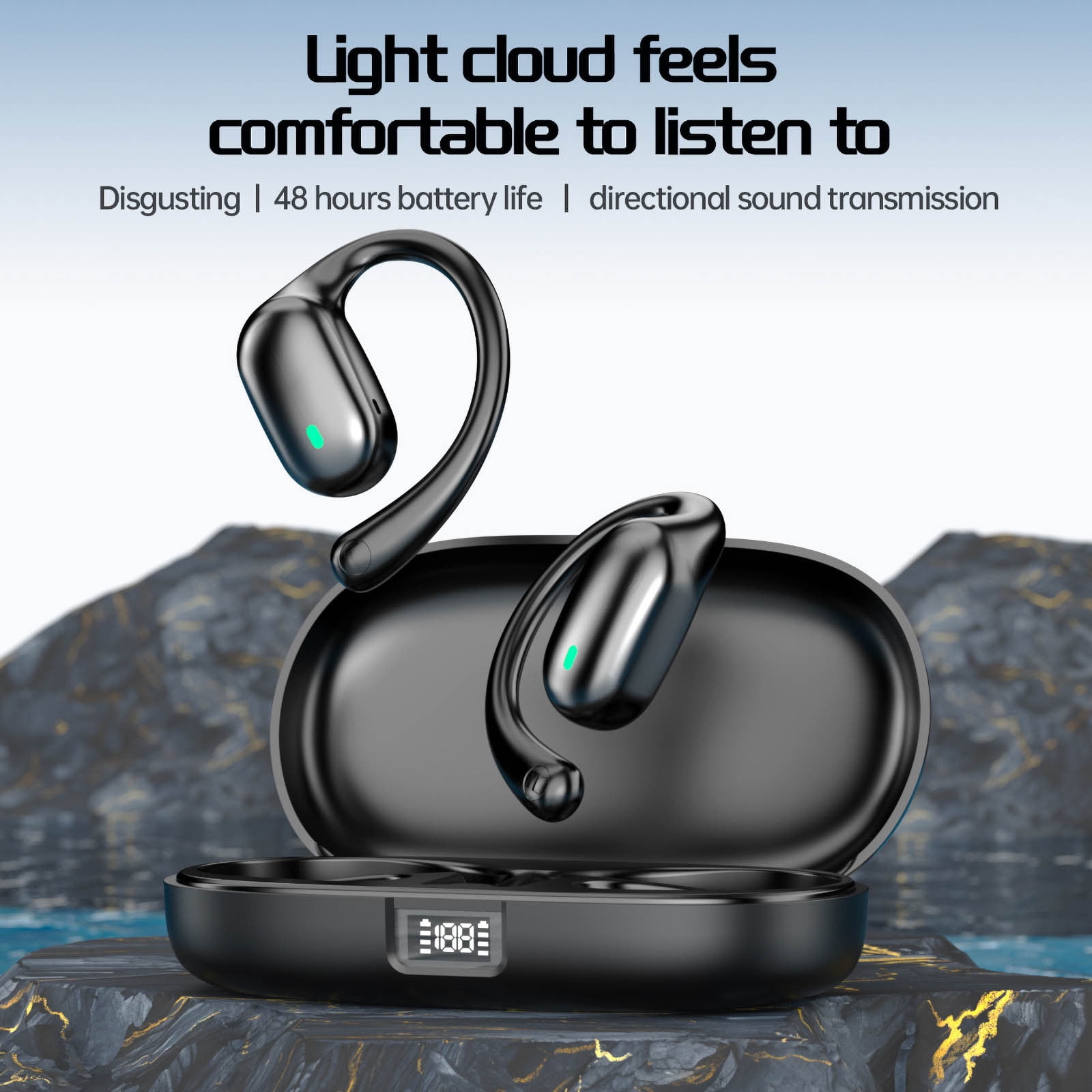 Wireless Bluetooth Headset┃ Conduction┃ Ear-Mounted┃ Non-In-Ear ...