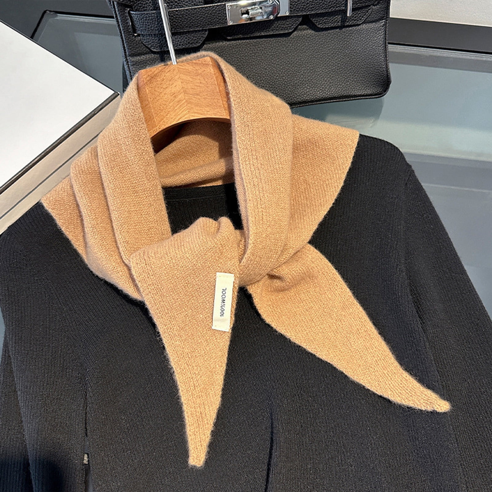 Aufmer Wool Knitted Triangular Scarf, Women Winter Headscarf Shawl ...